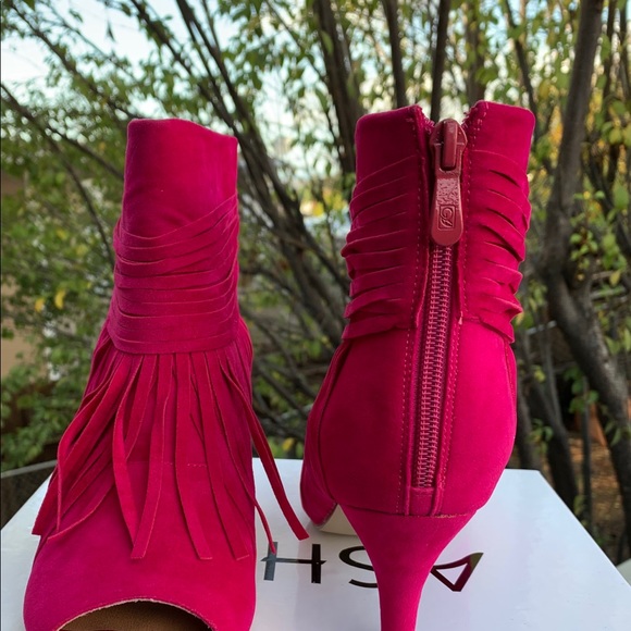 Ashro | Shoes | Hot Pink Peep Toe Booties | Poshmark
